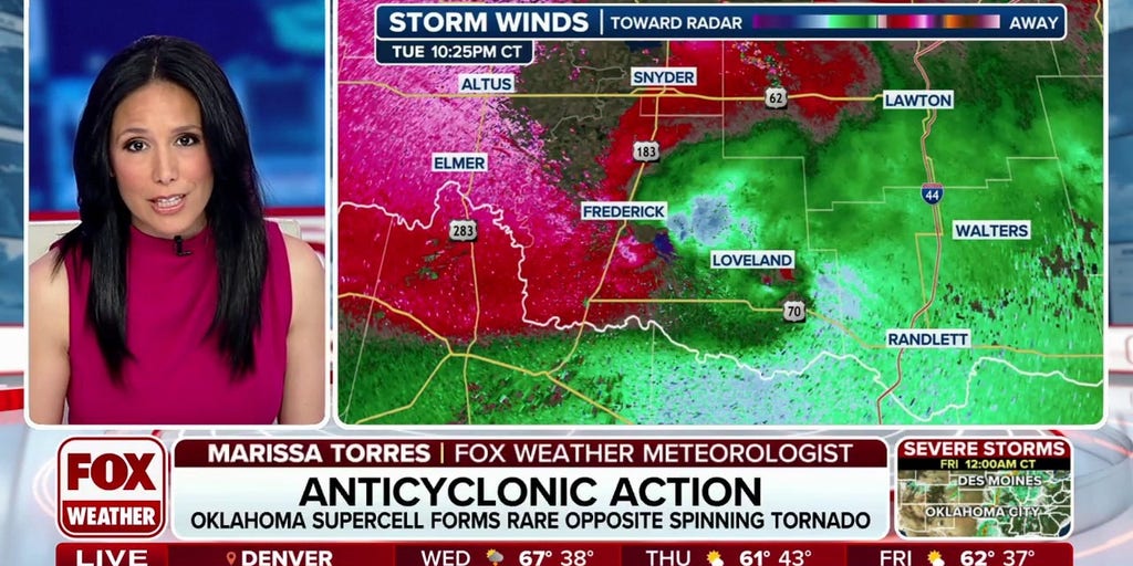 Rare anticyclonic tornado formed from Oklahoma supercell Tuesday night ...