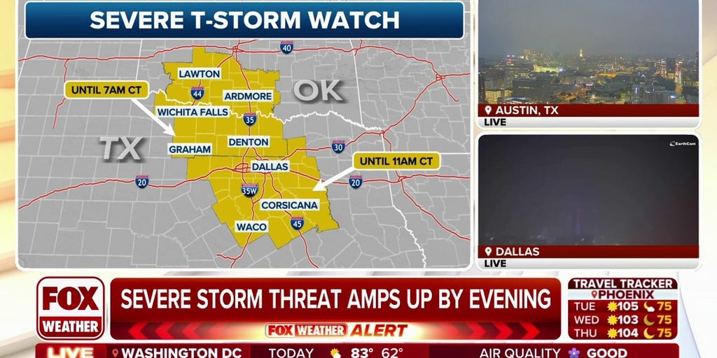 Dallas included in Severe Thunderstorm Watch as powerful storms race ...