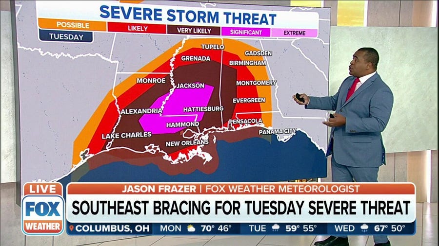 Significant Severe Weather Outbreak Shifts East To Louisiana Ms And Al
