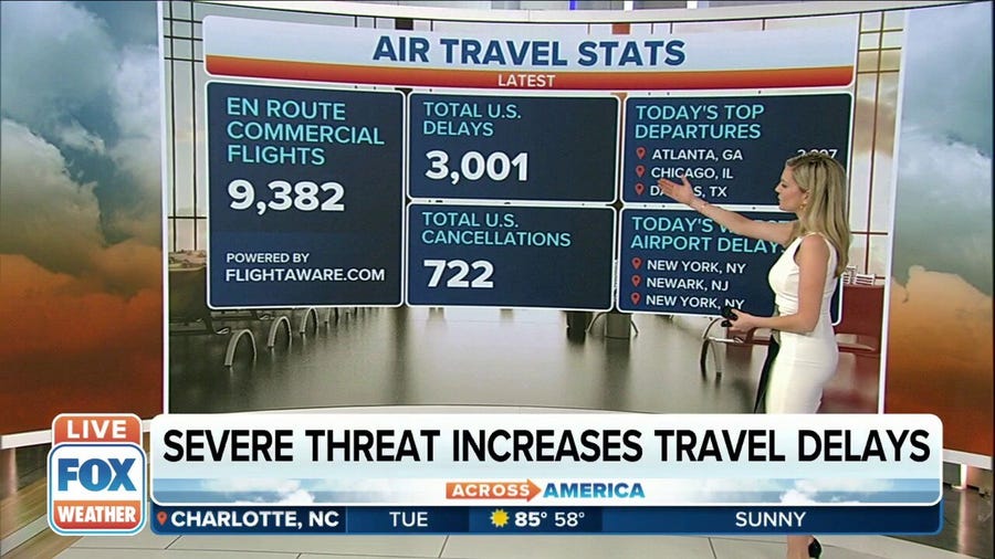 Travel Delays Increase As Severe Storms Move East Latest Weather