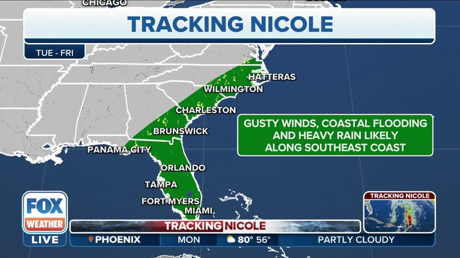 Nicole to bring gusty winds, coastal flooding and heavy rain along ... Nicole to bring gusty winds, coastal flooding and heavy rain along ...