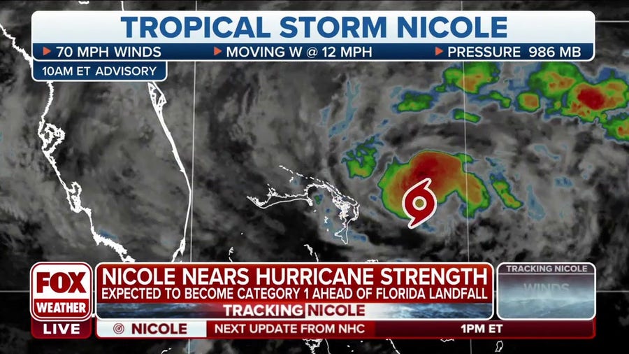 Tropical Storm Nicole Expected To Strengthen To Hurricane Later On