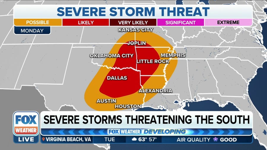 Severe Weather Threat Eyes Southern Plains Lower Mississippi Valley