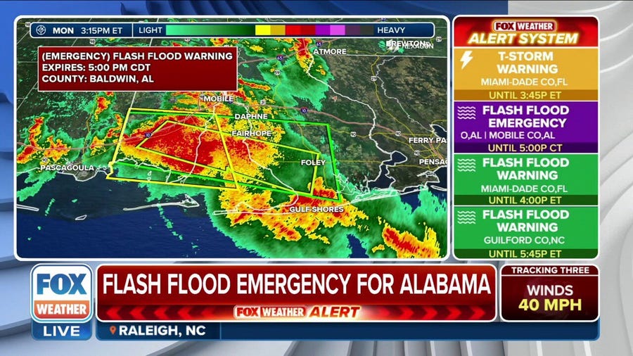 Flash Flood Emergency Issued In Alabama Latest Weather Clips Fox