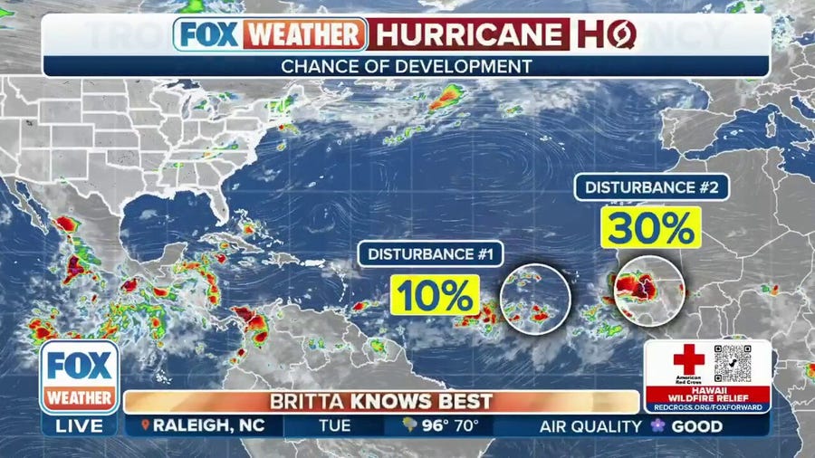 Atlantic Wakes Up With Two Disturbances In The Tropics Latest Weather