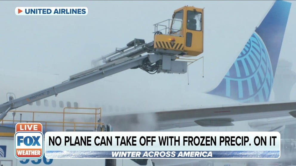 The process of de-icing planes during winter weather | Latest Weather ...