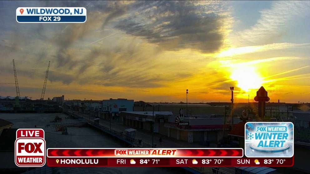 Watch: Sunset in Wildwood, NJ Friday | Latest Weather Clips | FOX Weather