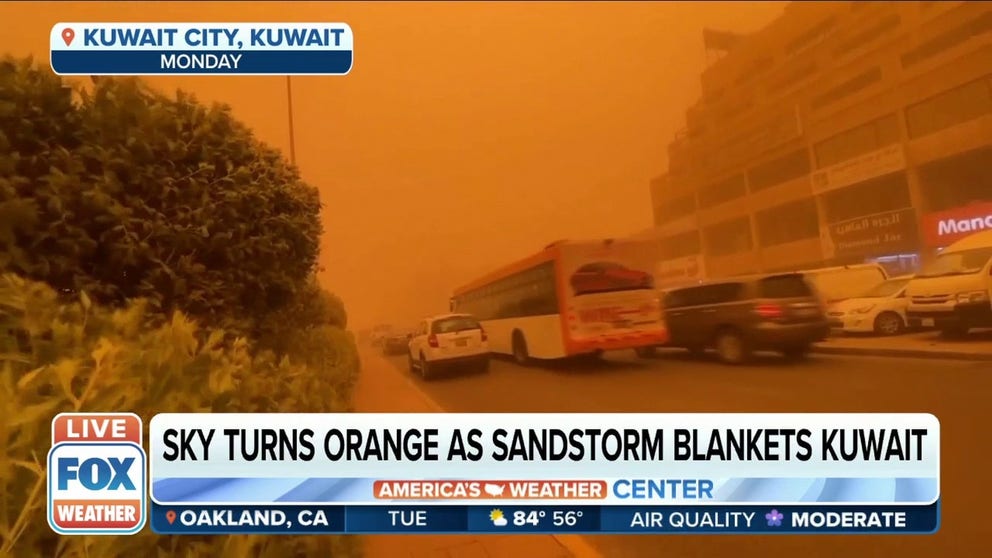 Sandstorm covers Kuwait, sky turns orange | Latest Weather Clips | FOX ...