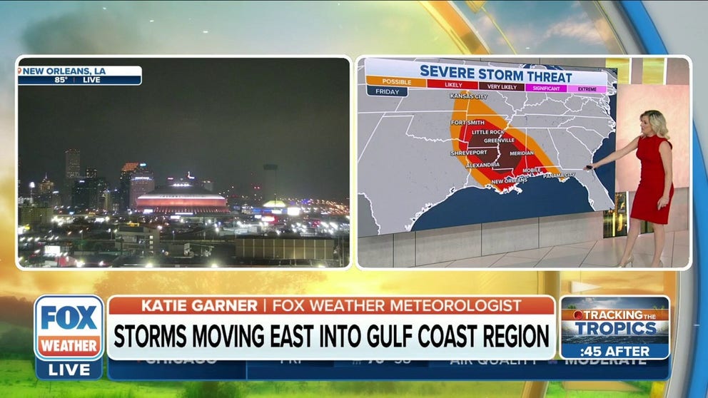 Severe storms moving across South could produce large hail, strong ...