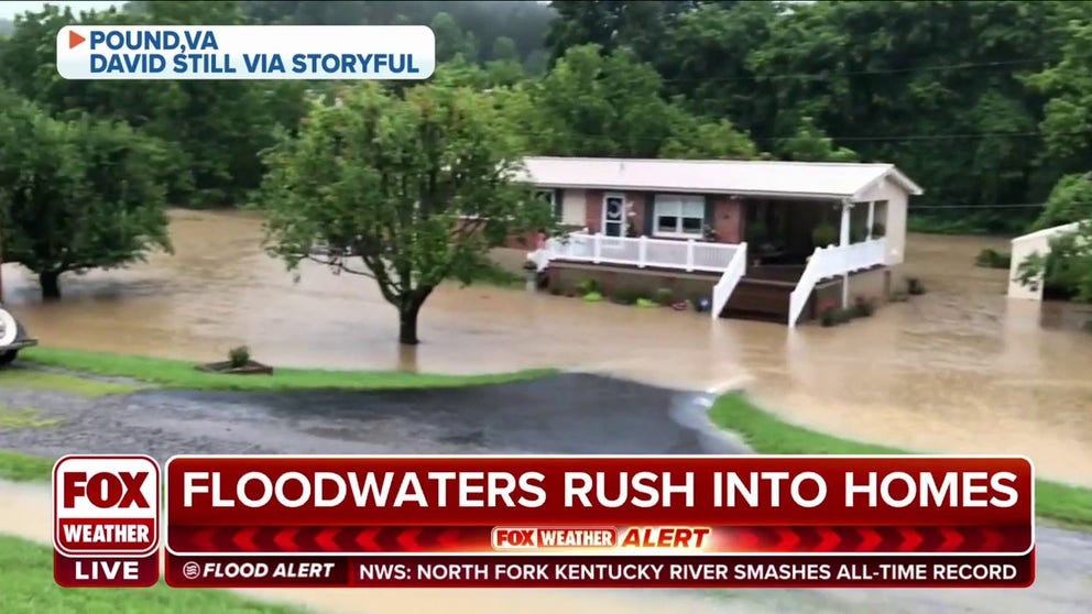 Watch: Floodwaters rush into homes in Pound, VA | Latest Weather Clips ...