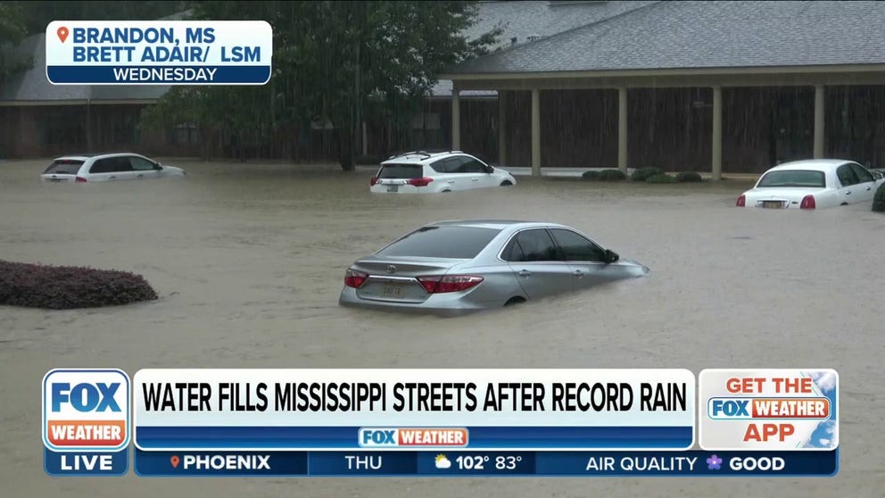Floodwaters filled the streets of Central Mississippi after record rain ...