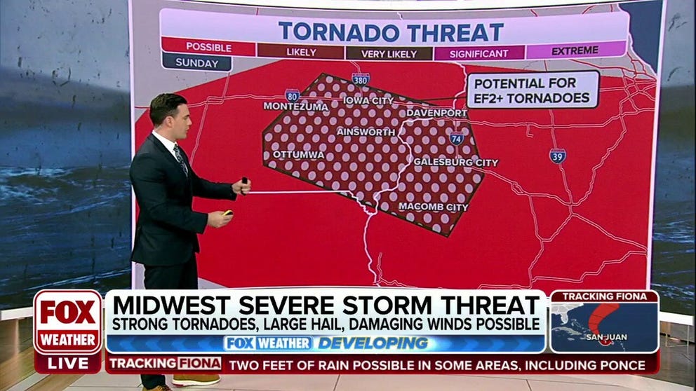 Large hail, strong tornadoes possible in the Midwest Sunday afternoon ...
