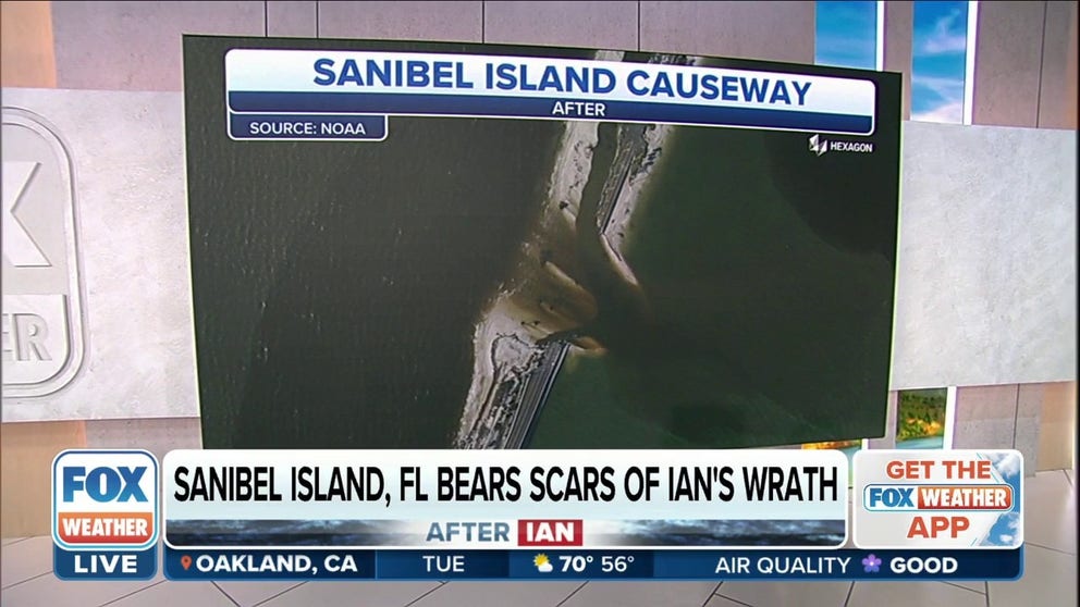 Sanibel Island Causeway sees destruction from Ian | Latest Weather ...