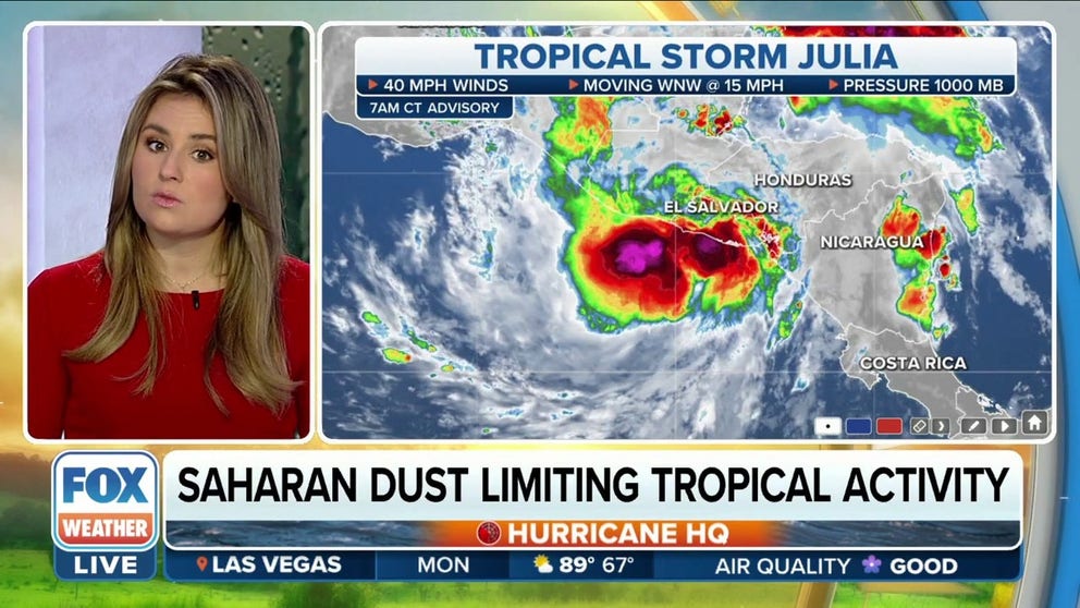 Tropical Storm Julia maintains strength as it crosses over to Pacific ...