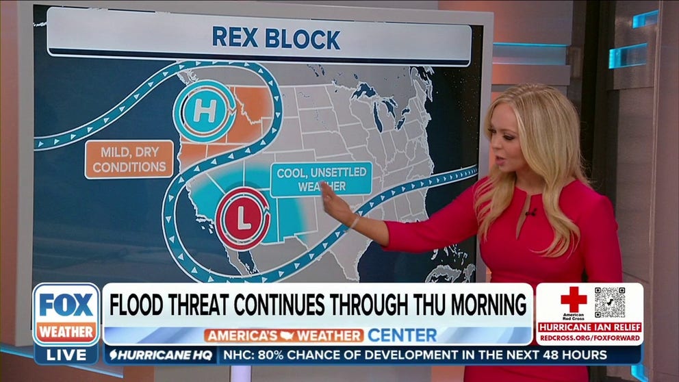 The Rex block anchors heat over the Pacific northwest and damp over the ...