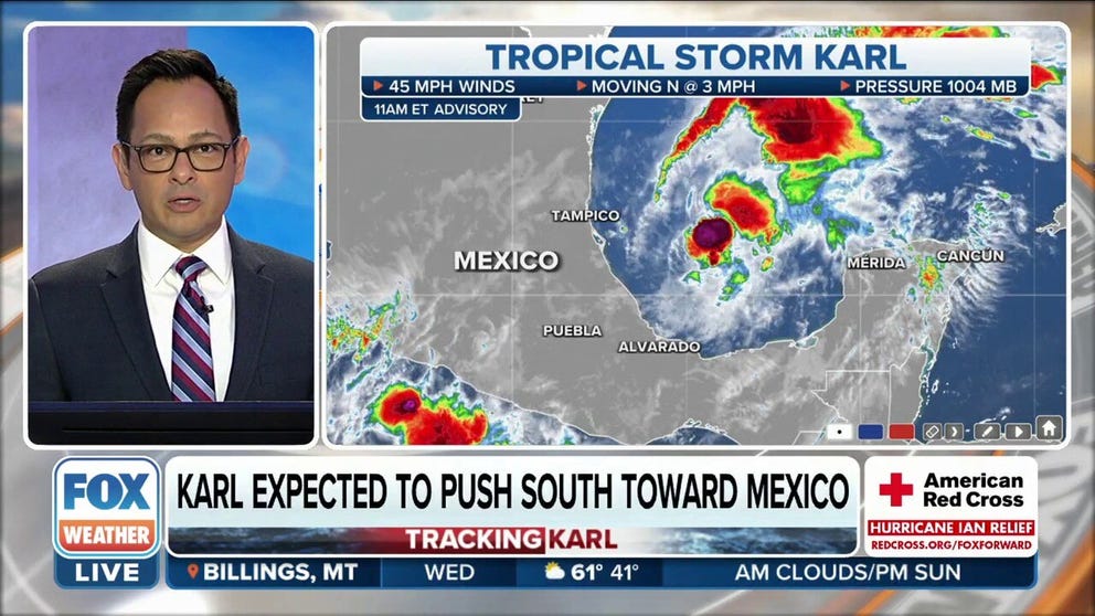 Tropical Storm Karl maintaining strength, pushing toward southern ...