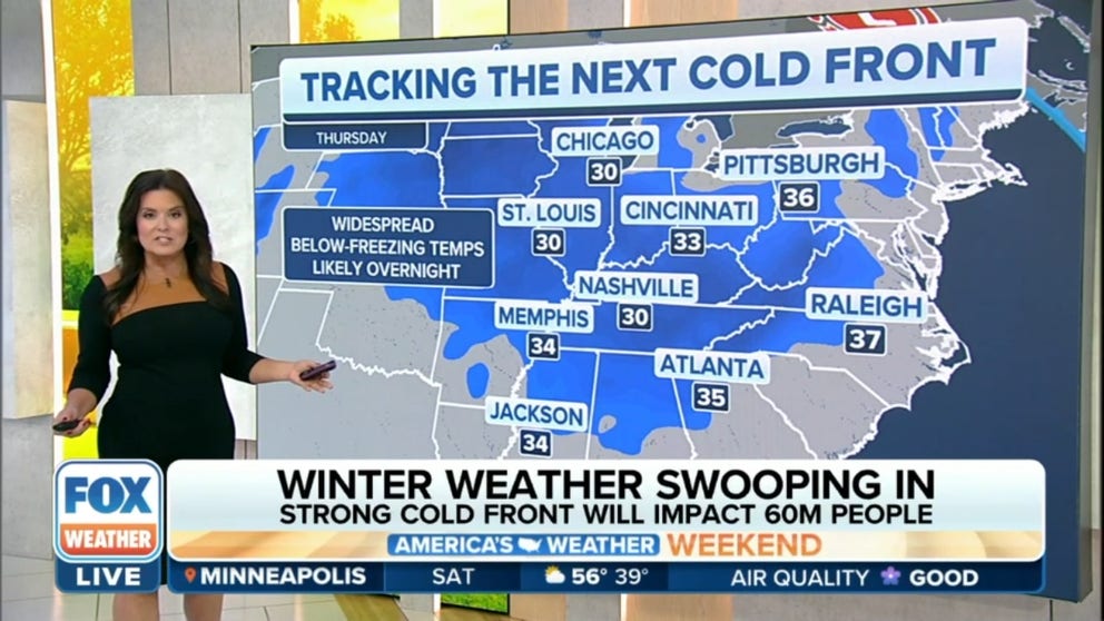 Series of fronts to bring coldest air of season to more than half of ...