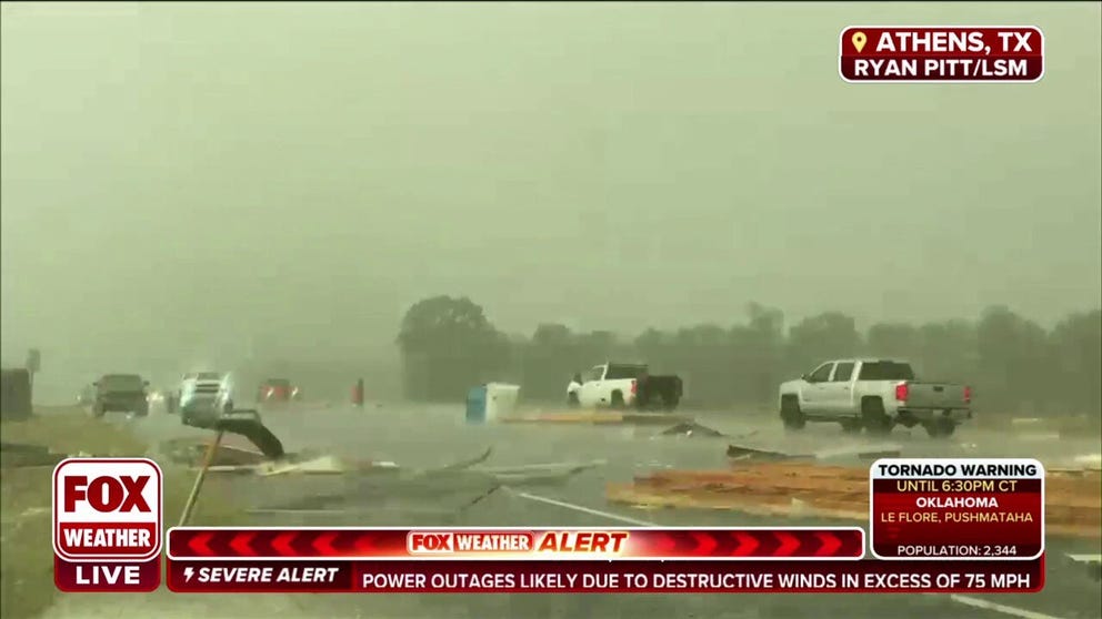 Storm damage seen in Athens, Texas | Latest Weather Clips | FOX Weather