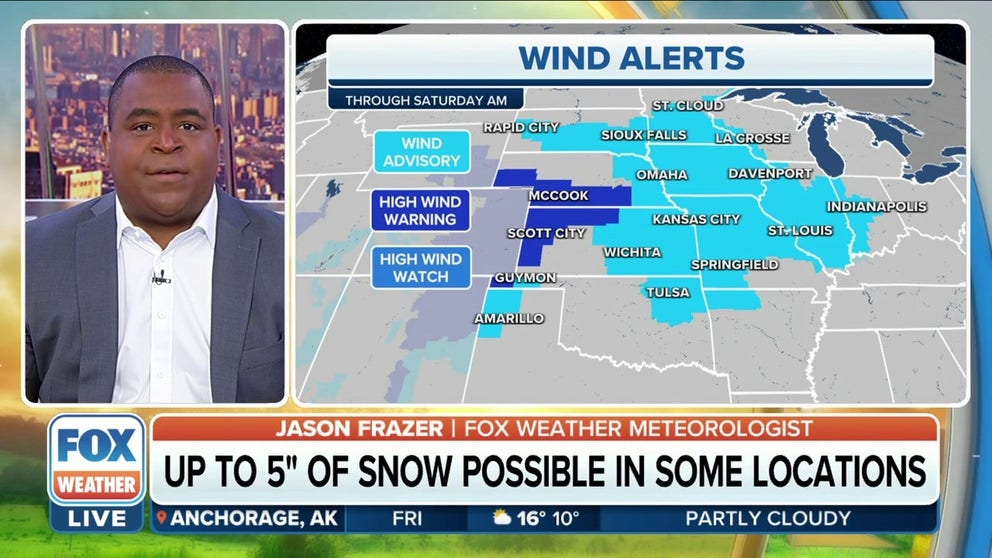 Fast-moving storm system brings snow, high winds to northern Plains ...