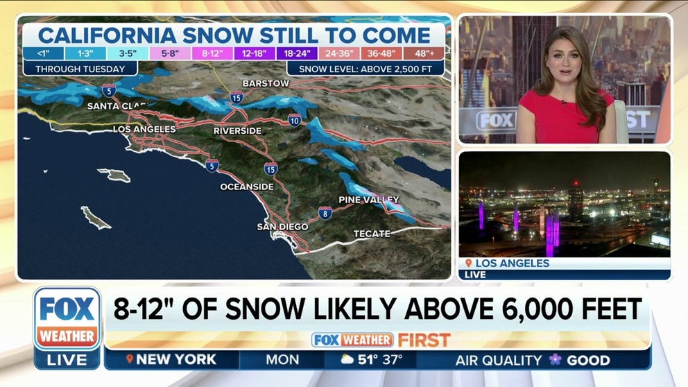 Rain and mountain snow returns to Southern California after dry break ...