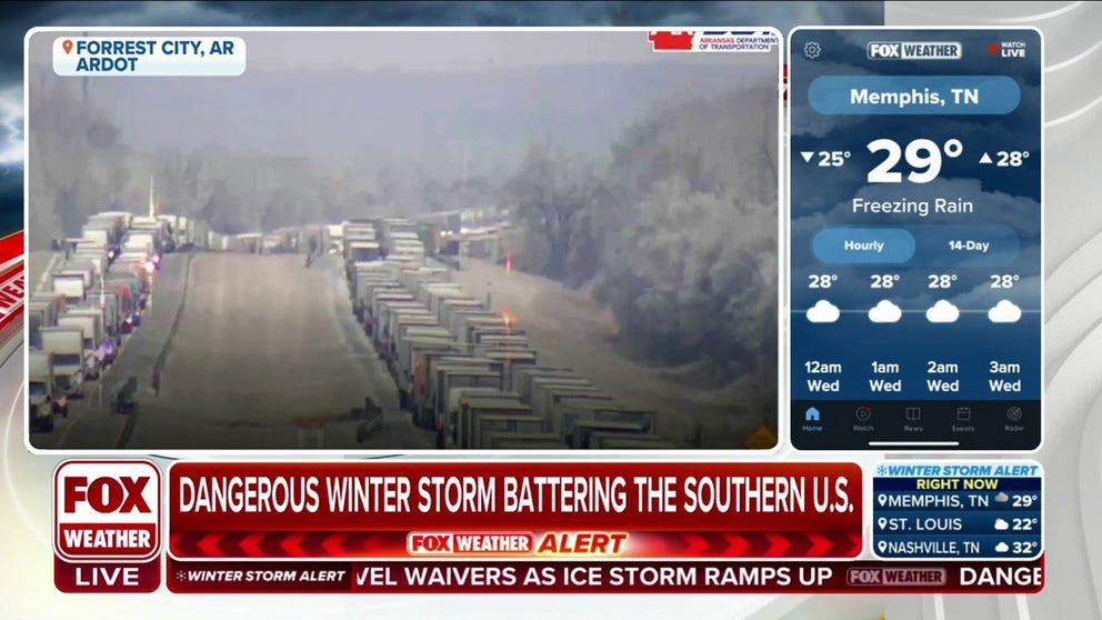 Relentless freezing rain and sleet in South | Latest Weather Clips ...