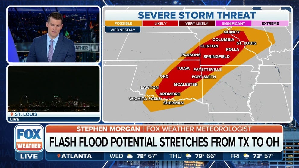 Severe storm threat stretches from South to Midwest Wednesday | Latest ...