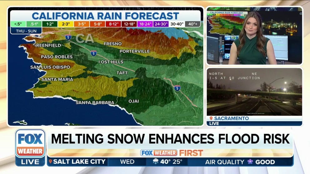Strong atmospheric river to help melt snow, enhancing flood risk across ...