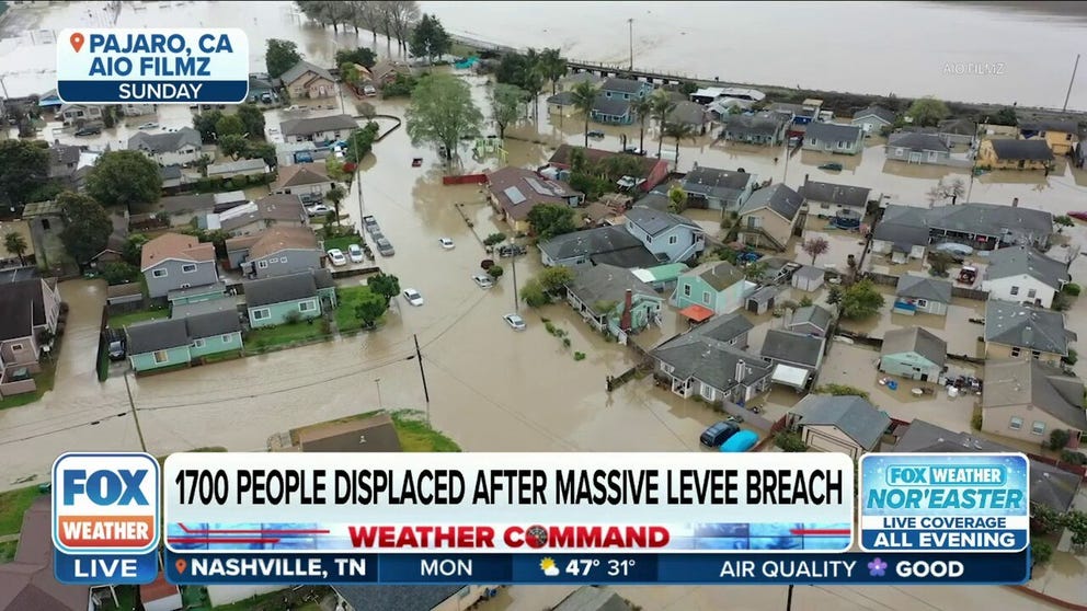 Thousands of people displaced after massive levee breach of Pajaro ...
