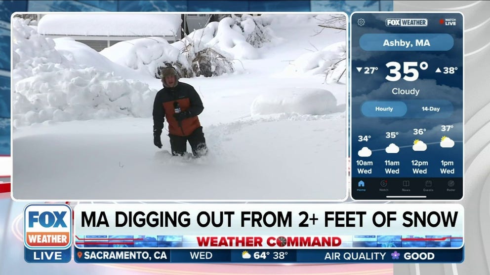 Massachusetts digging out from more than 2 feet of snow after powerful ...