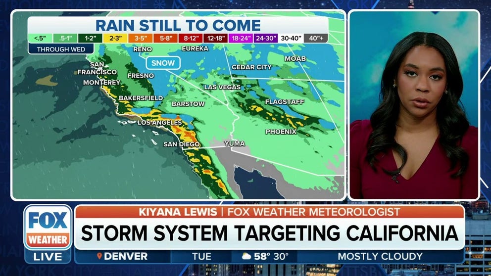 Storm system to deliver feet of snow, rain, high winds to California ...