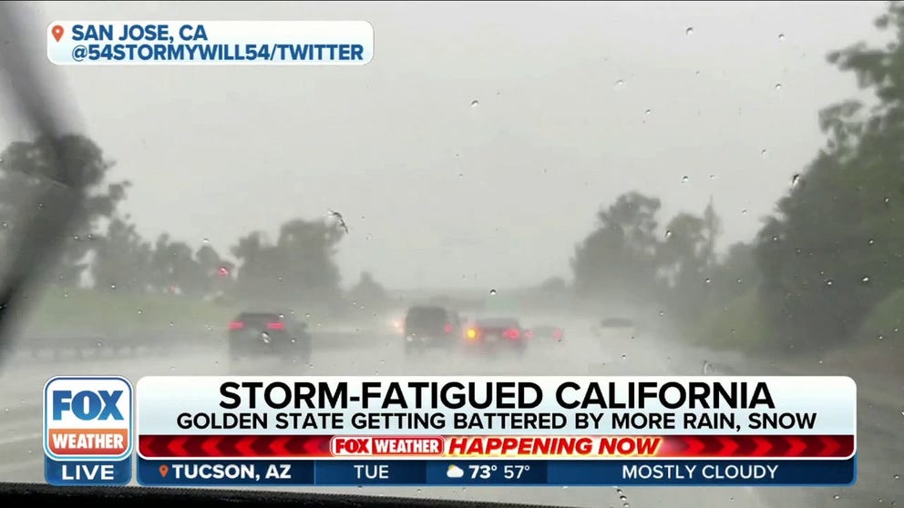 Powerful storm battering California with high winds, heavy rain, snow ...