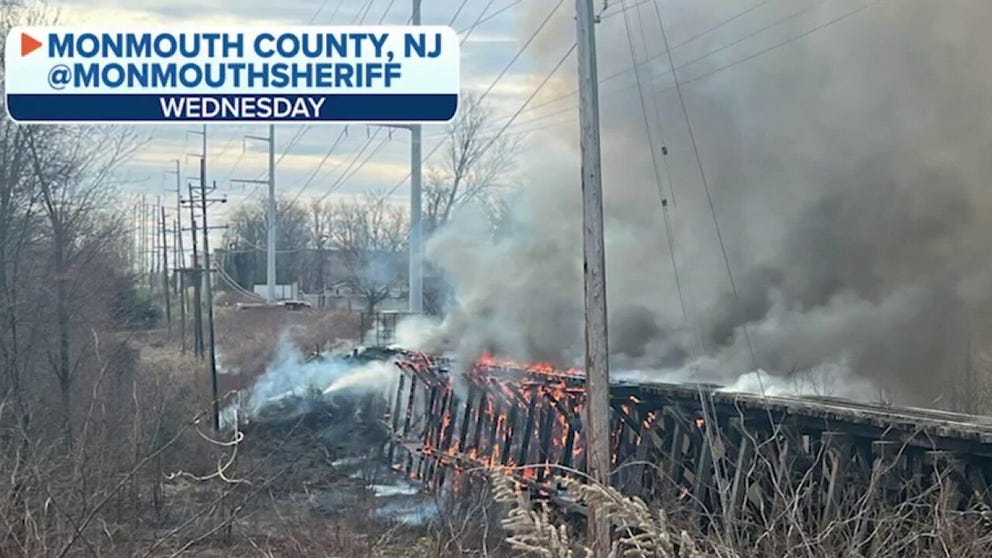 Brush fires in New Jersey lead to mass transit delays | Latest Weather ...