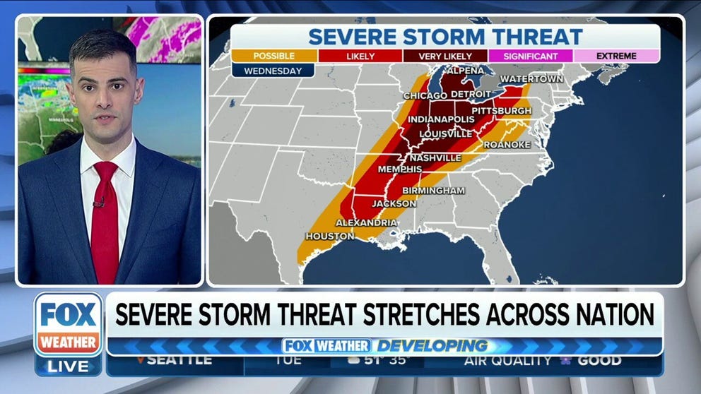 Tracking the severe storm threat on Wednesday | Latest Weather Clips ...