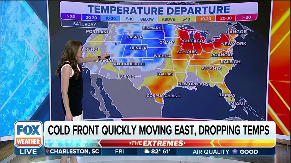 Summertime heat wanes across US as cold front charges east | Latest ...