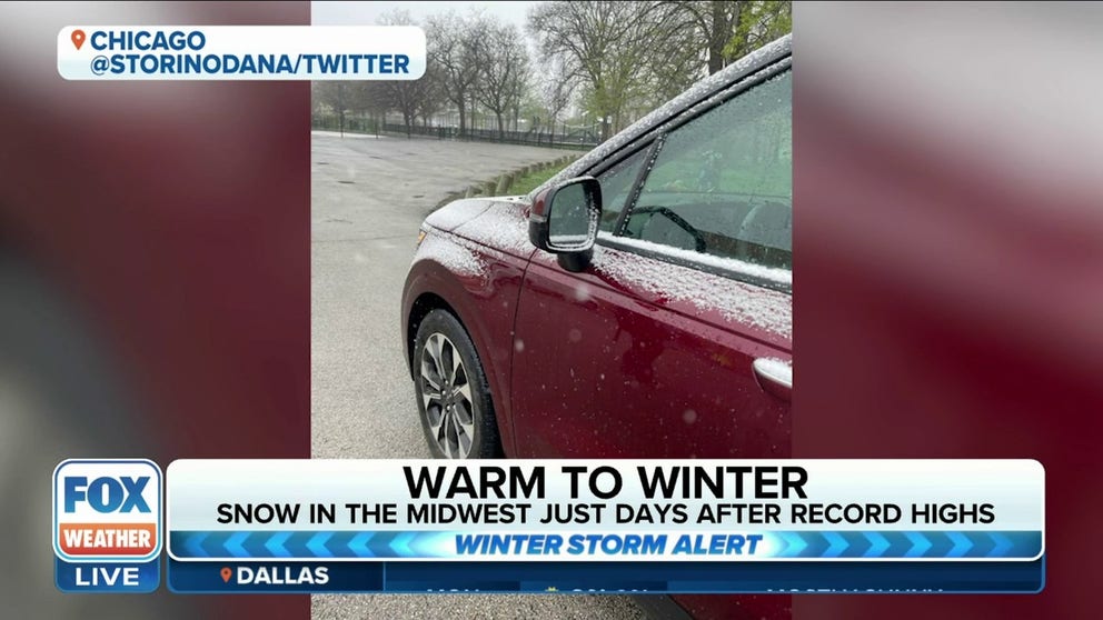 Chicago sees snow after record April warmth | Latest Weather Clips ...