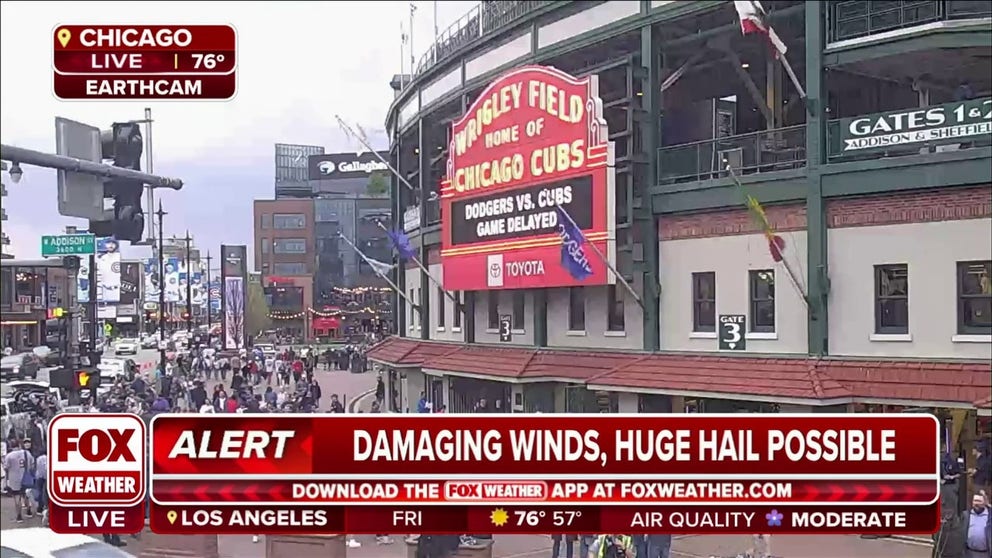 Chicago Cubs delay night game due to severe weather | Latest Weather ...