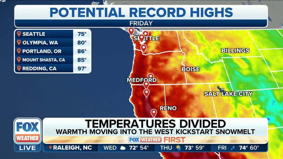 Record-breaking heat out West kickstarting spring snowmelt | Latest ...