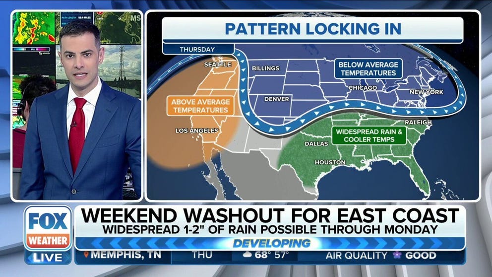 Weekend washout: 'Omega block' to bring heavy rain to East Coast this ...