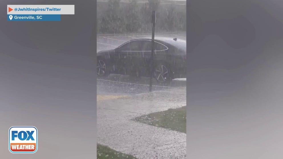 Hail pelts car in Greenville, South Carolina | Latest Weather Clips ...
