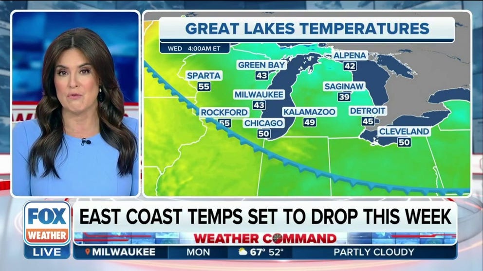 Quick moving cold front will cause temperatures to drop along East ...