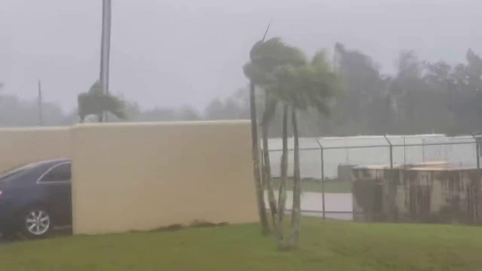 Watch: Conditions deteriorate as Typhoon Mawar approaches US island ...