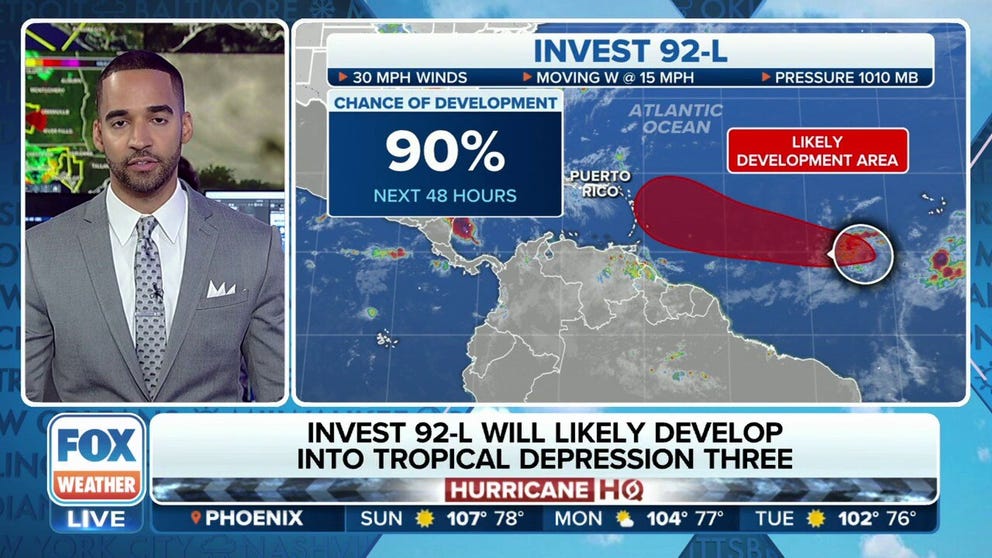 Invest 92L has 90% chance of formation in the next 48 hours | Latest ...
