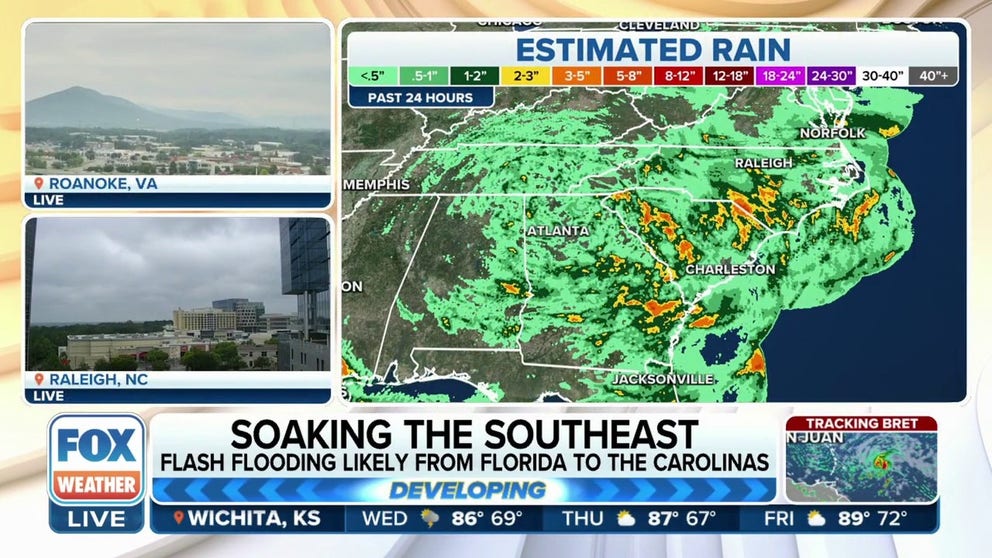 Flash flooding likely Wednesday from Florida to Carolinas as storms ...