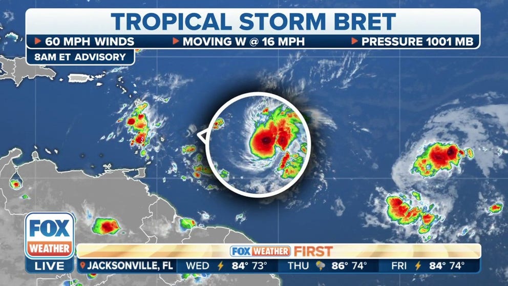 Bret remains strong tropical storm as it continues toward Caribbean ...
