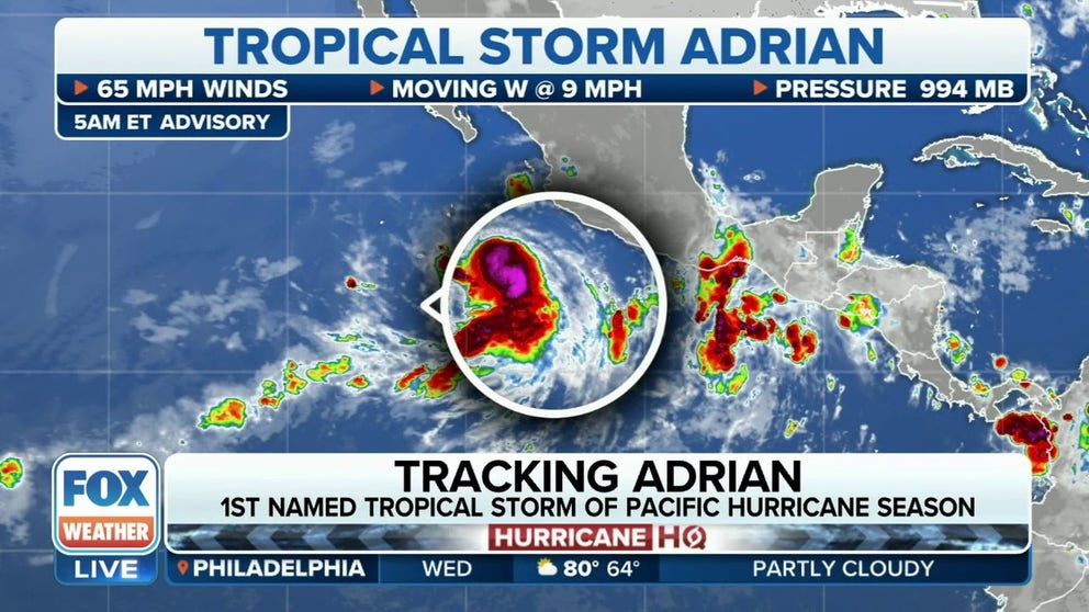 Tropical Storm Adrian expected to become first hurricane of season in ...