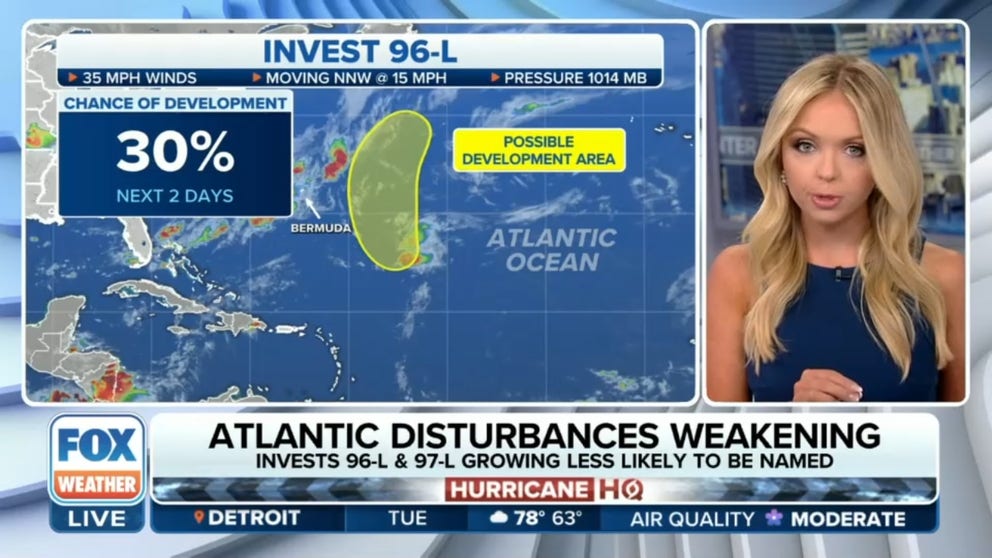 Odds for development decrease on Invest 96L in Atlantic | Latest ...