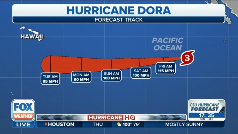 Category 3 Hurricane Dora spins in eastern Pacific with potential storm ...