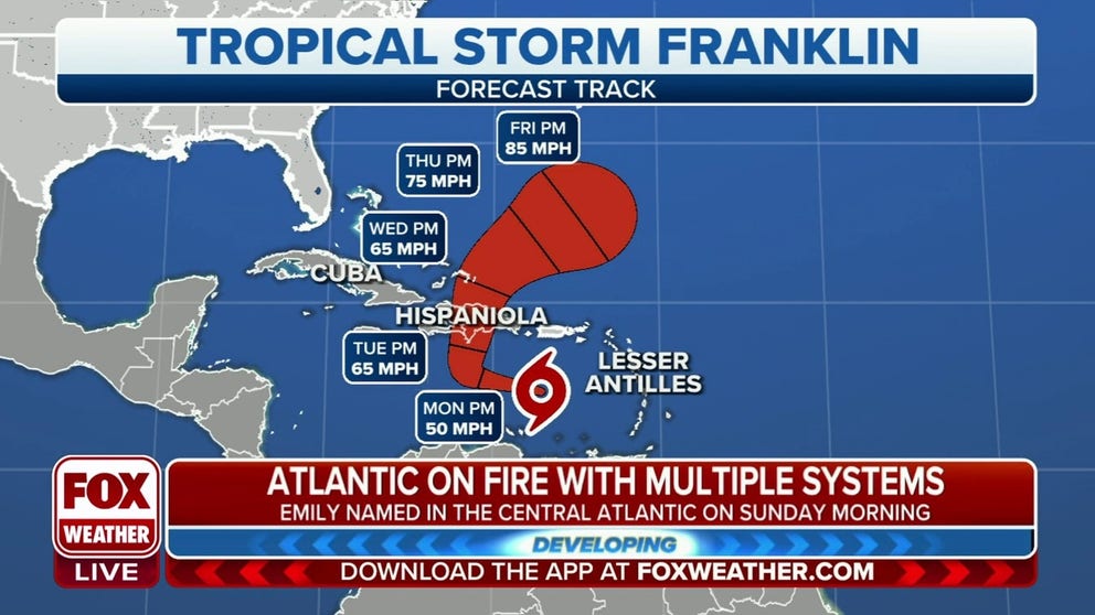 Tropical Storm Franklin forms in the Atlantic | Latest Weather Clips ...
