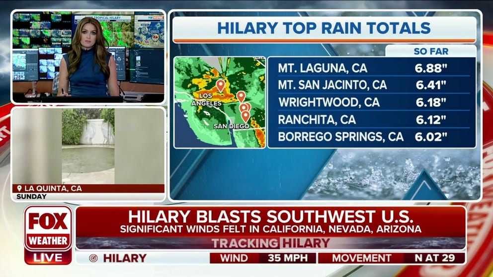 Hilary downgraded but threat of flooding to continue Monday | Latest ...
