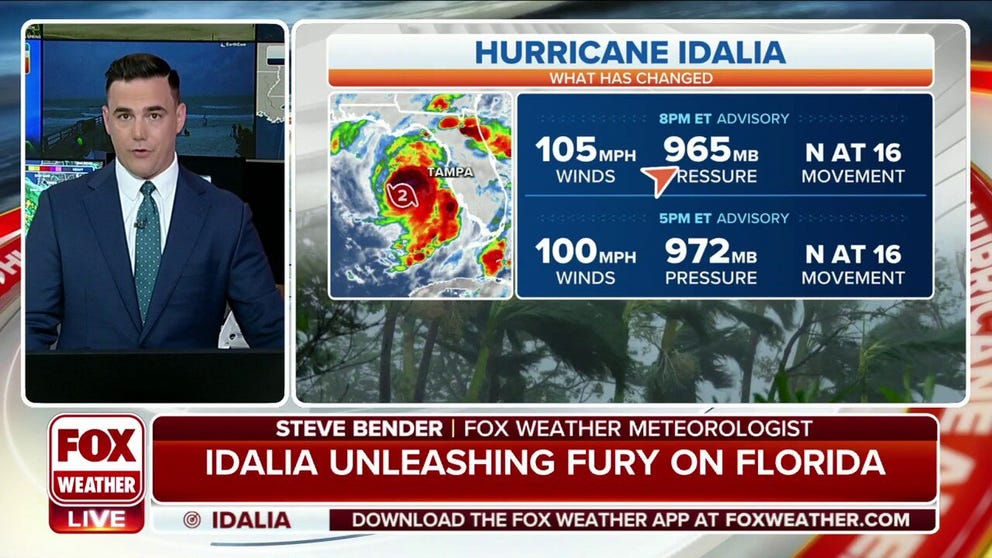 Hurricane Idalia wind speeds increase to 105 mph | Latest Weather Clips ...